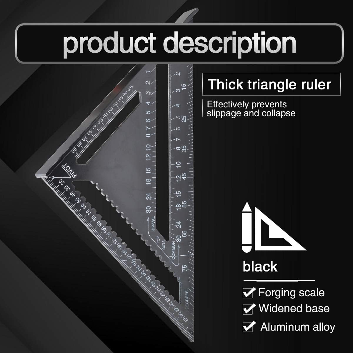 Premium Rafter Square 7 Inch KATUR 7 Inch Johnny Square Aluminum Rafter ...