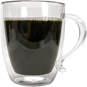 Amazon.com | Primula Double Wall Borocilicate 16-Ounce Glass Coffee Mug ...
