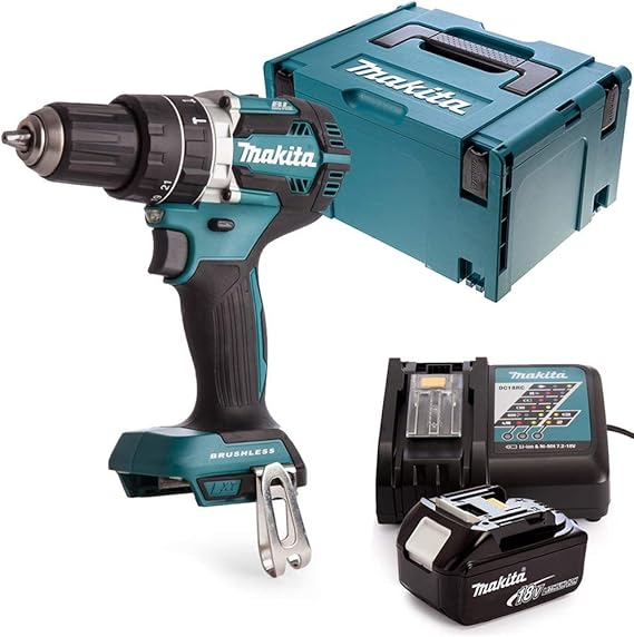Makita DHP484 18v Brushless Combi Drill + 1 x 3Ah Battery, Charger, Case & Inlay: Amazon.co.uk ...