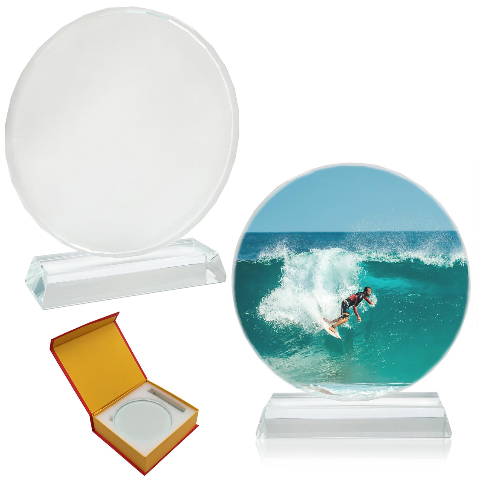 Ismosm Sublimation Crystal Blanks, Two Pack Glass Plaque Blanks for ...