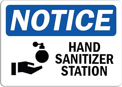 Amazon.com : Notice - Hand Sanitizer Station Sign with Symbol | Label ...