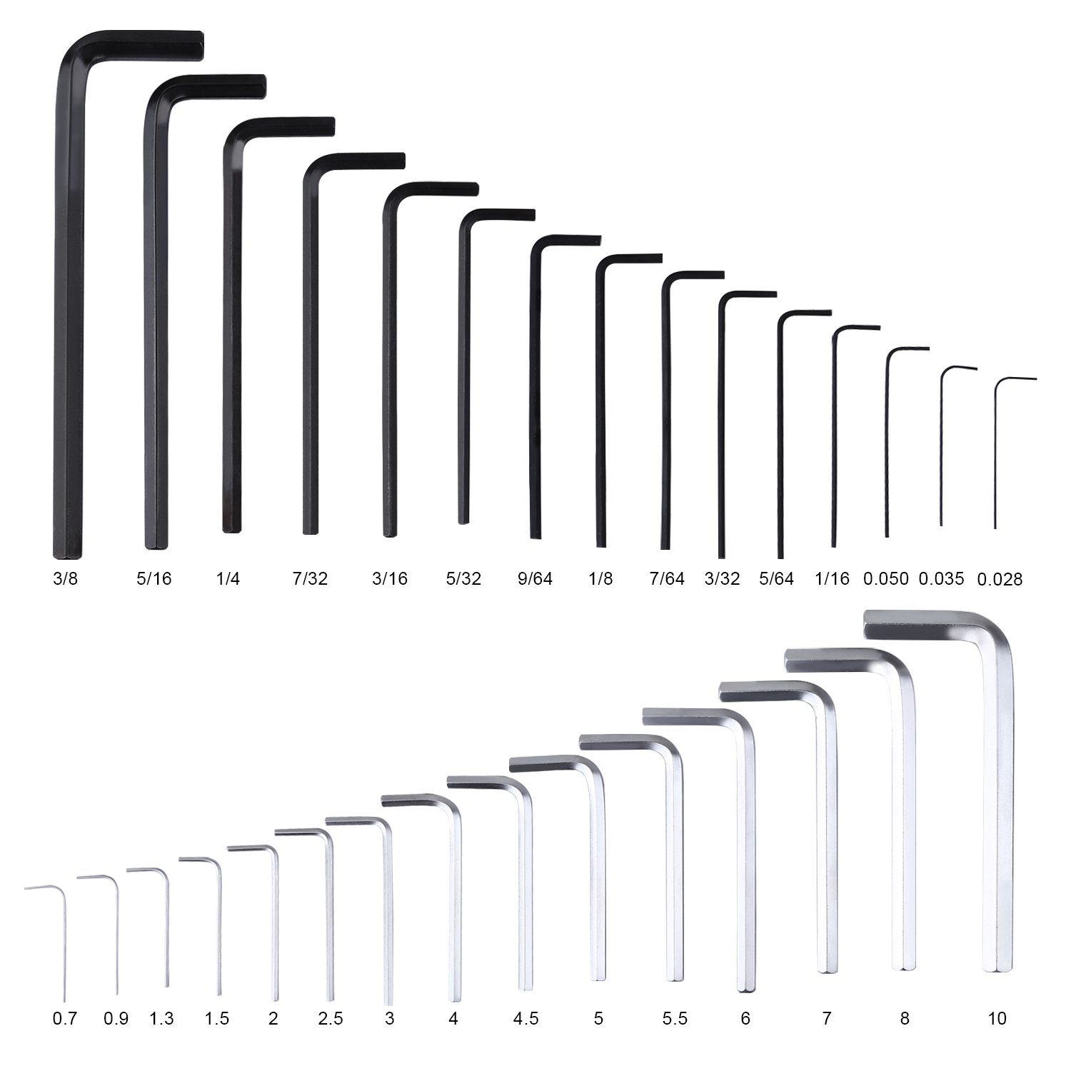 Hex Key Tacklife 30 Piece Inch black And Metric matt Allen Wrench hex-key-tacklife-30-piece-inch-black-and-metric-matt-allen-wrench