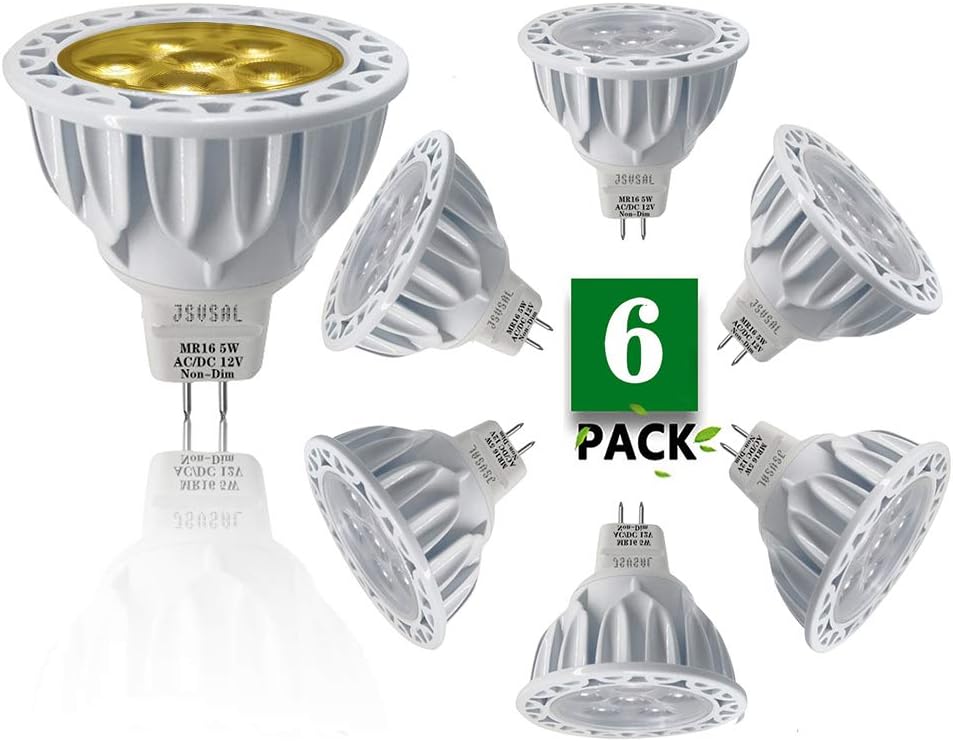 Industrial Electrical 6-Pack JSVSAL Not Dimmable Purple MR16 GU5.3 Bi-Pin Base LED Bulbs,5W,20W ...