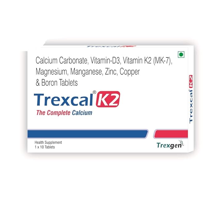 Trexgen TREXCAL-K2 The COMPLETE CALCIUM with Elemental Calcium 500 mg ...