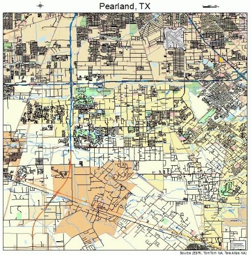 Amazon.com: Large Street & Road Map of Pearland, Texas TX - Printed ...