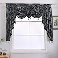 Amazon.com: NAPEARL Black Waterfall Valance for Windows-Luxury Valance ...