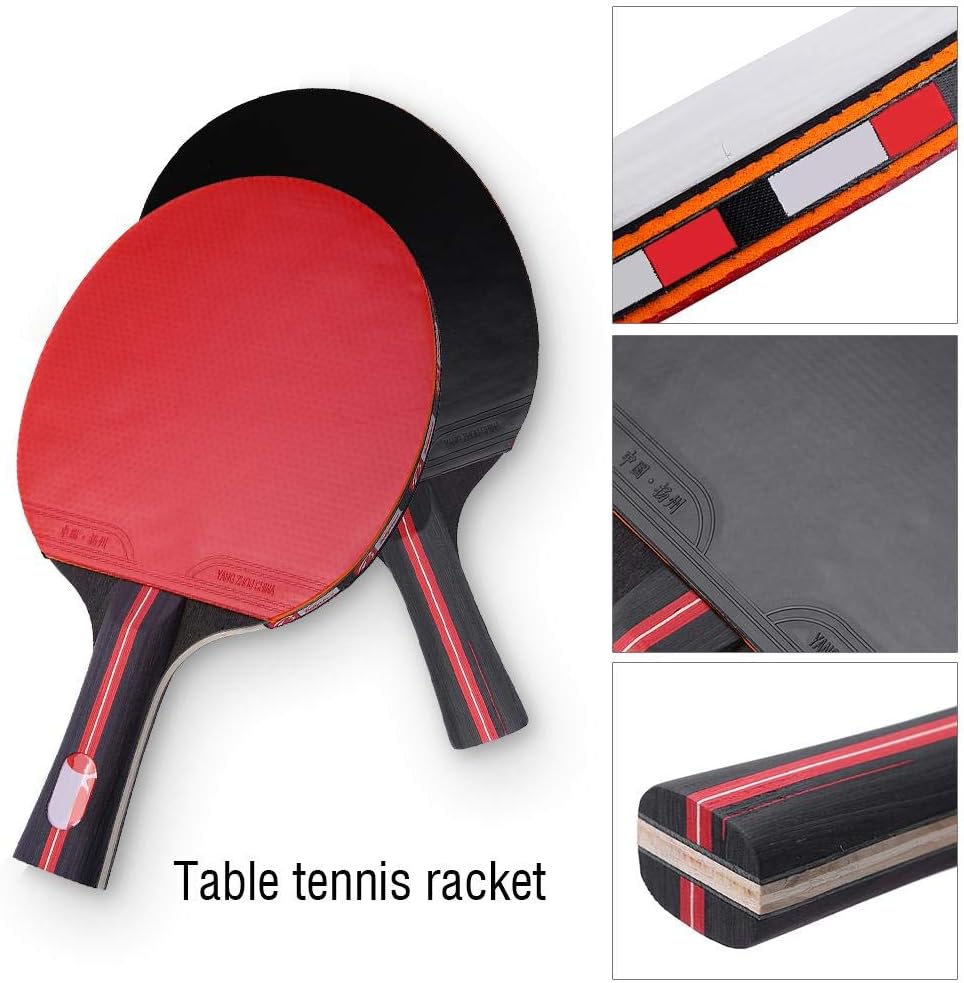 Table Tennis Racket, 1 Pair Set Table Tennis Bats with Bag Long Handle ...