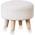 Amazon.com: Cpintltr Round Footstool Ottoman Rabbit Wool Mushroom Stool ...