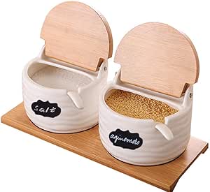 Amazon.com | Ceramic Sugar Bowl with Lids,Set of 2 White Sugar Jar with ...