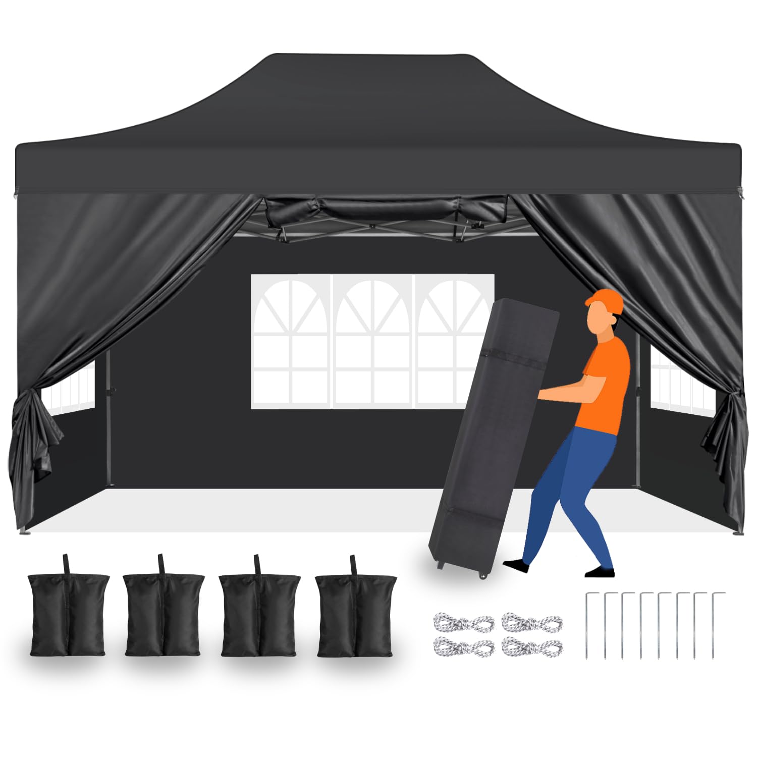 FNSYAY Pop Up Canopy 10x15,Heavy Duty Commercial Canopy Tent ...