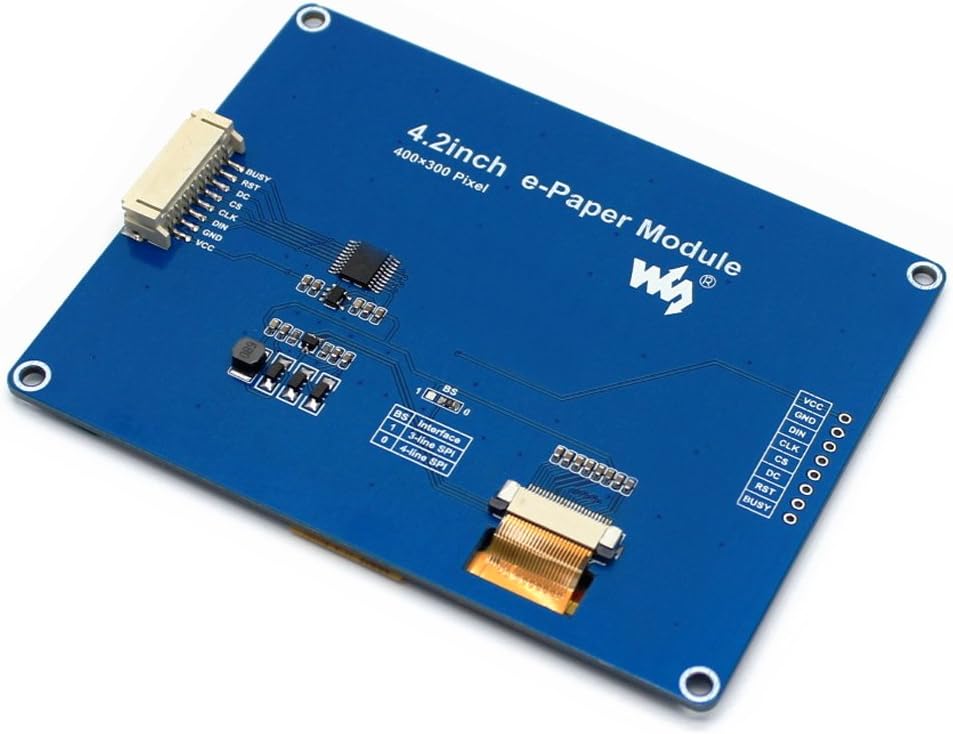 Waveshare 4.2 Inch E-Paper Display Module(B),400×300 Resolution Red Black White Three-Color E ...