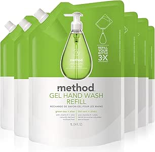 Method Gel Hand Soap Refill, Green Tea + Aloe, 34 Ounce (6 Count ...