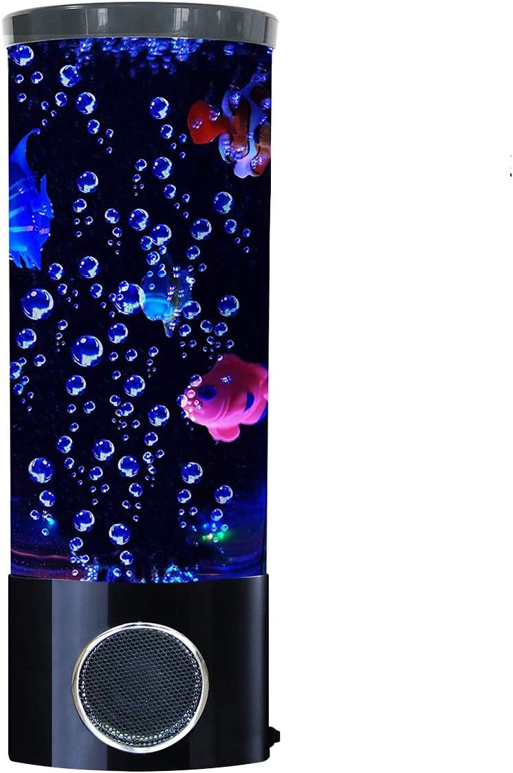 Mini Fish Lava Lamp Bluetooth Speaker Bubble LED Fantasy Multi-Color ...