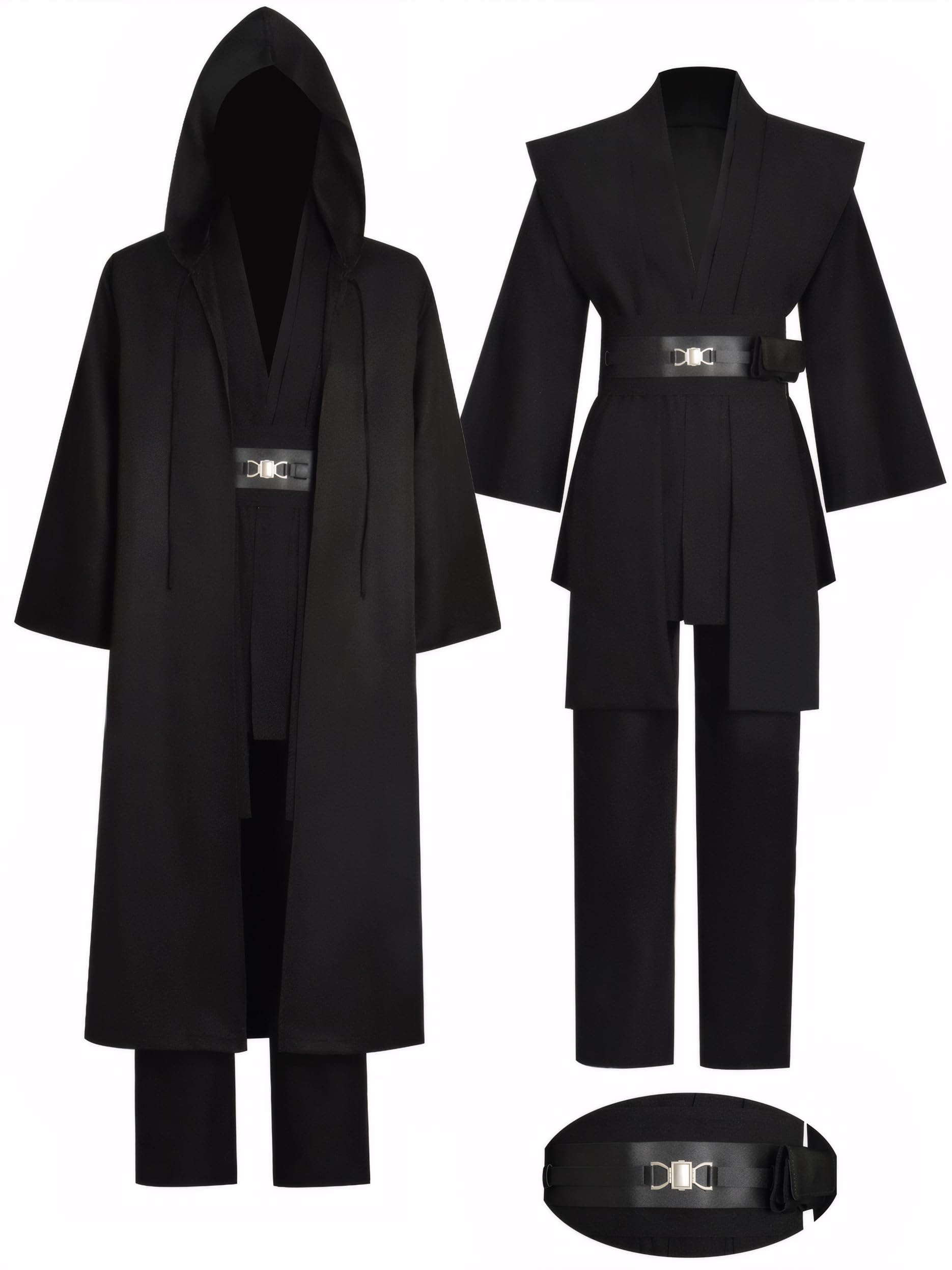 Zngewcv Mens Anakin Skywalker Cosplay Costume Knight Black Tunic Hooded ...
