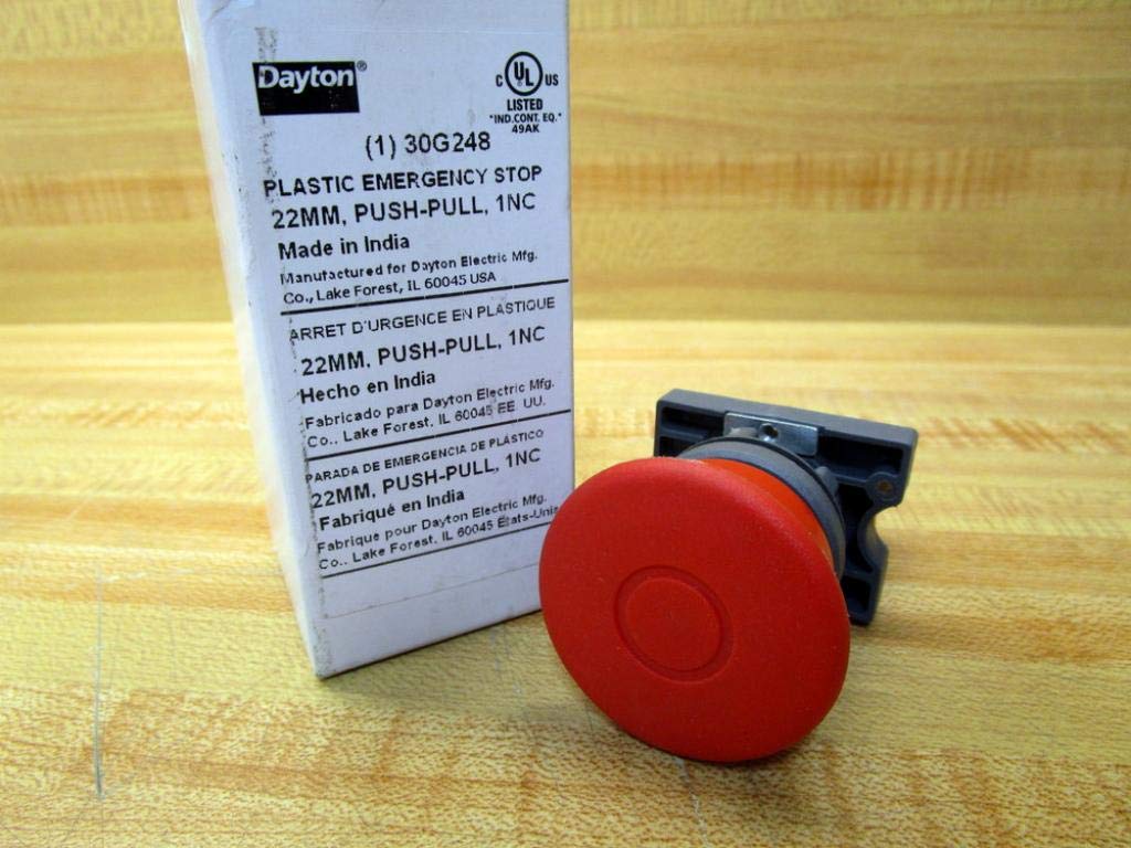 E-Stop Push Button, Non-Ill, 22Mm, 1Nc, Red: Electrical Equipment ...