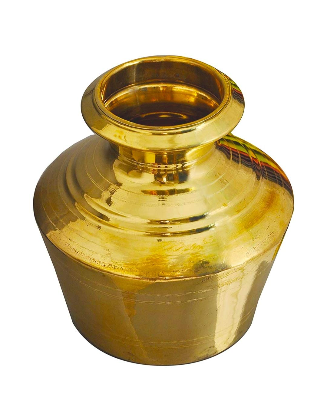 Buy Subaa Pure Brass Ghada/Water Pot/kudam/Handi (Gold) 3 L Online at ...