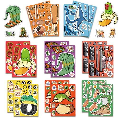 Mua Italian Brainrot Make-a-Face Stickers Large Size, 16 Sheets Brain ...