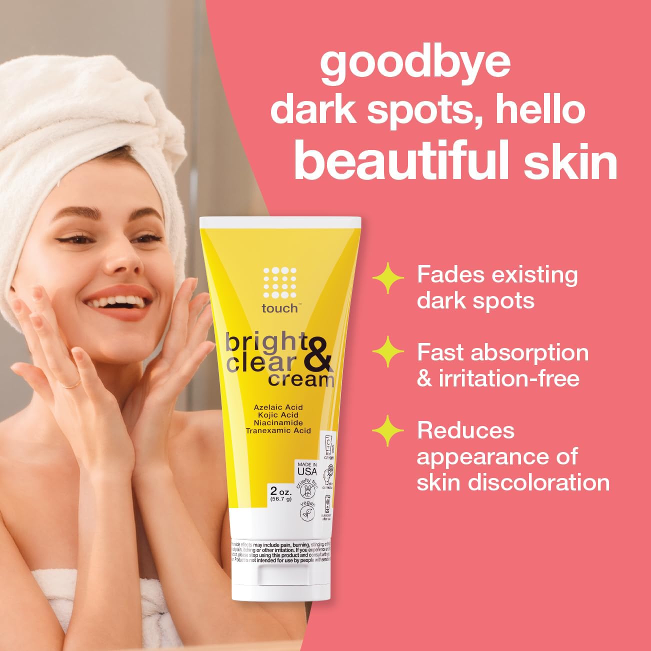 Mua TOUCH Skin Bright Cream for Dark Spots on Face - Azelaic Acid with ...