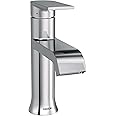 Moen 6702 Genta One-Handle High-Arc Bathroom Faucet with Drain Assembly, Chrome, Touch On ...