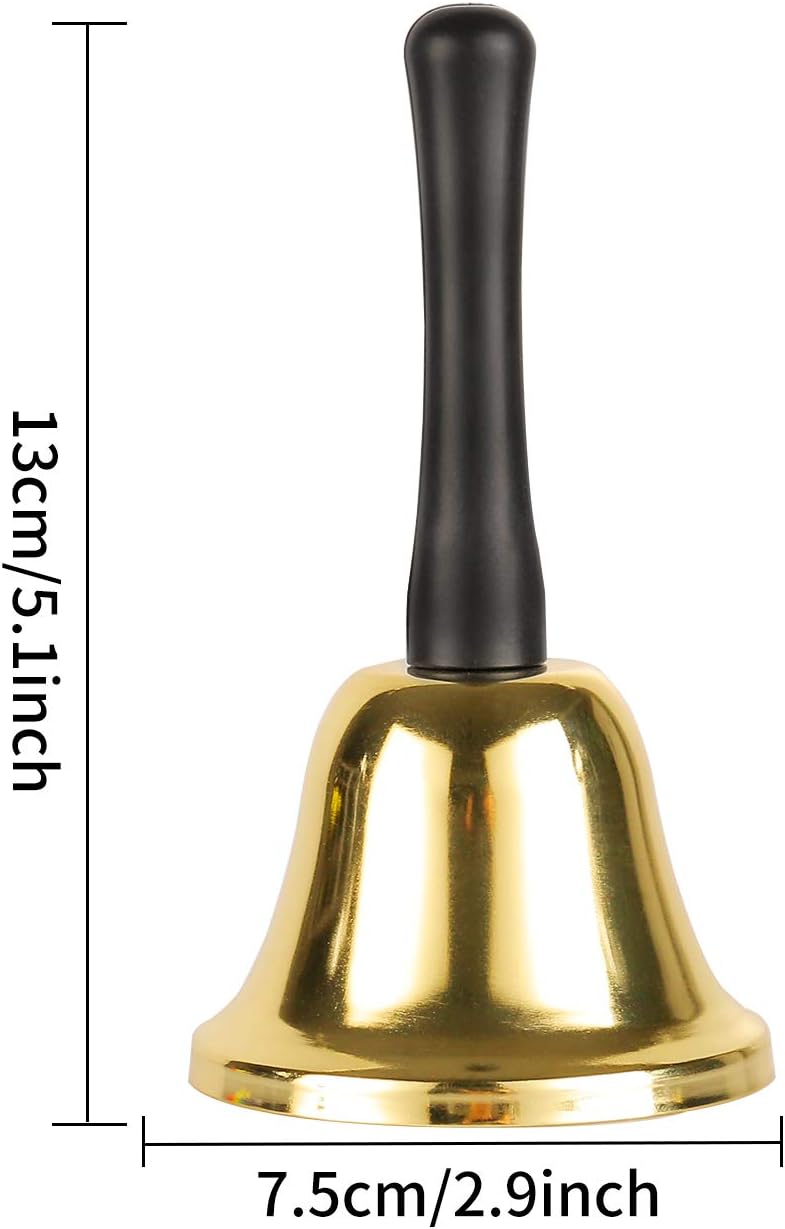 VABNEER Hand Bell Metal Tea Bell Service Bell Gold Hand bell School ...