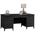 Amazon.com: Sauder® Summit Station 66"W Executive Desk, Raven Oak ...