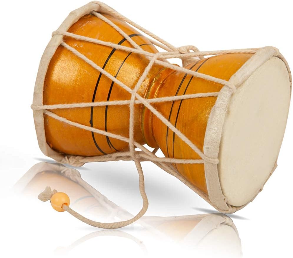 Handmade Wooden & Leather Classical Indian Folk Dumroo||Damroo Damaru ...