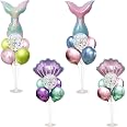Amazon.com: Mermaid Table Decoration Balloon Holder Kit 4 Sets with 2 ...