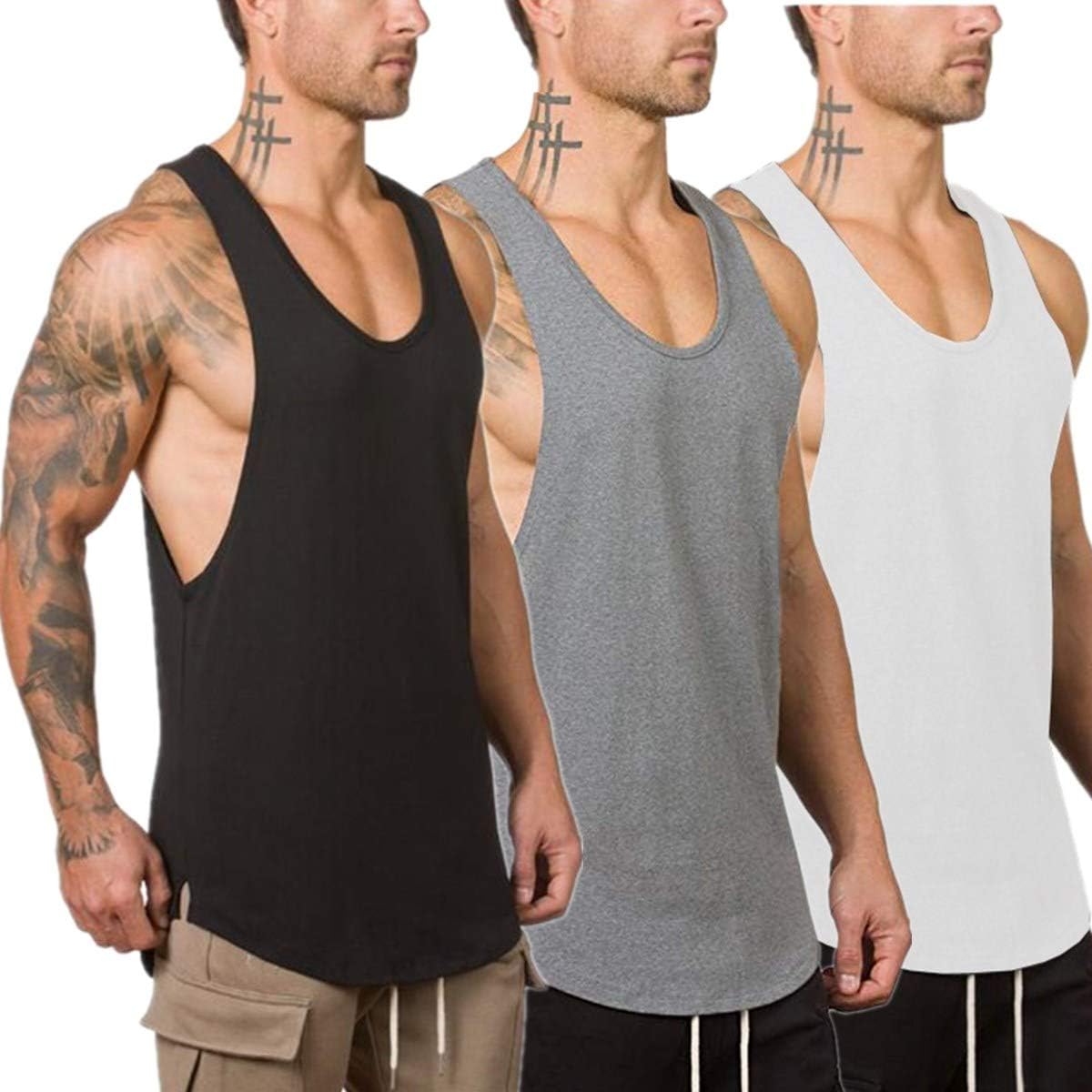 Muscle Killer Pack de 3 camisetas sin mangas para hombre muscular ...