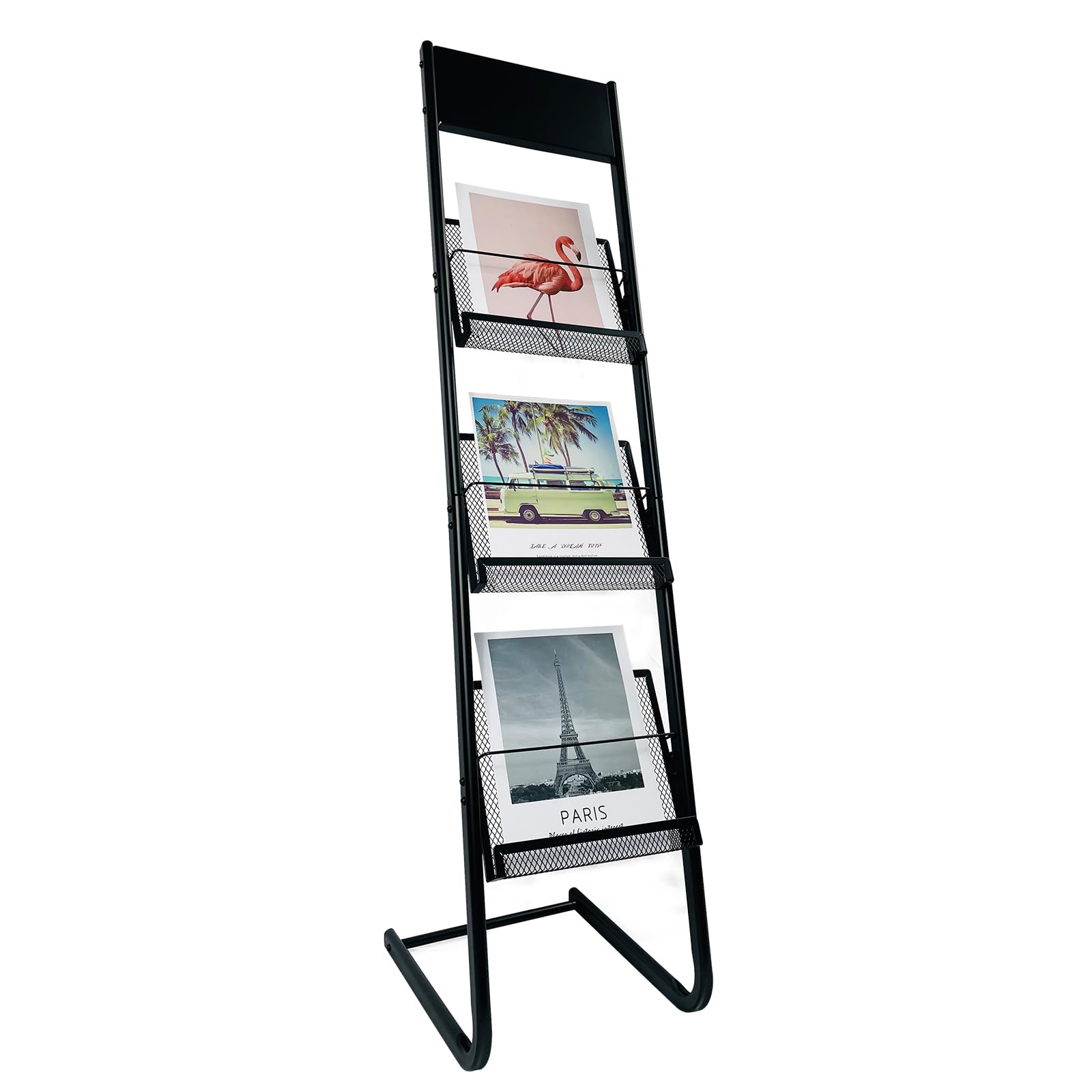 tongmo Floor-standing 3-Layer Magazine Rack, Brochure Display Stand ...