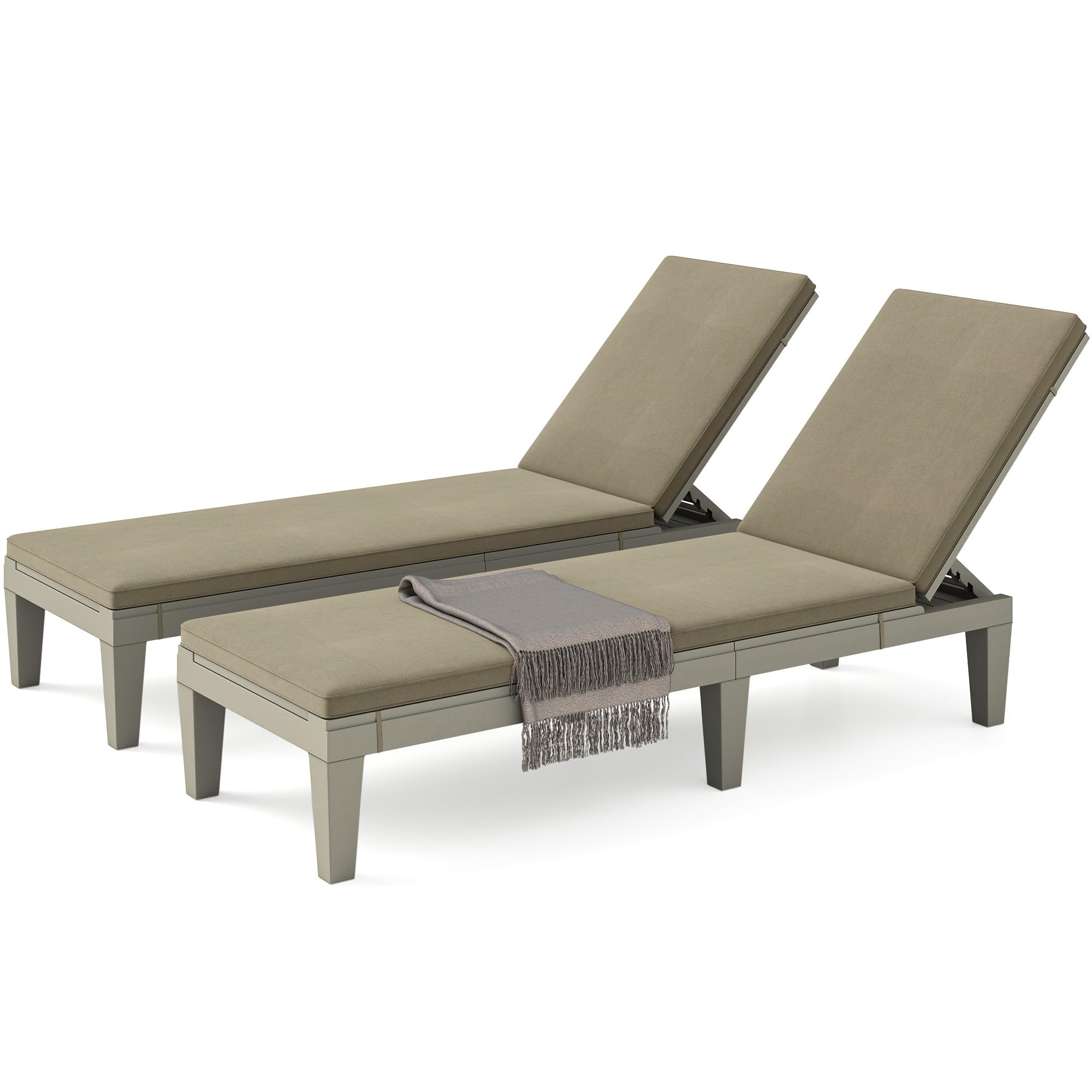 DWVO Outdoor Chaise Lounge with Cushion, Patio Chaise Lounge Chair 5 ...