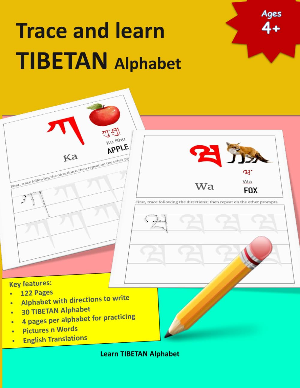 Mua Trace and learn Tibetan ALPHABETS: Tibetan alphabet practice ...