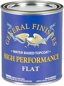General Finishes High Performance Water Based Topcoat, 1 Quart, Flat ...