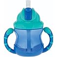 Amazon.com : Nuby Two-Handle No-Spill Flip N' Sip Straw Cup, 8 Ounce (Blue, 1 Count (Pack of 1 ...