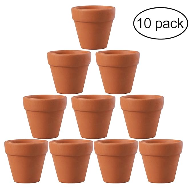 OUNONA 10Pcs 4.5x4cm Small Mini Terracotta Pot Clay Ceramic Pottery ...