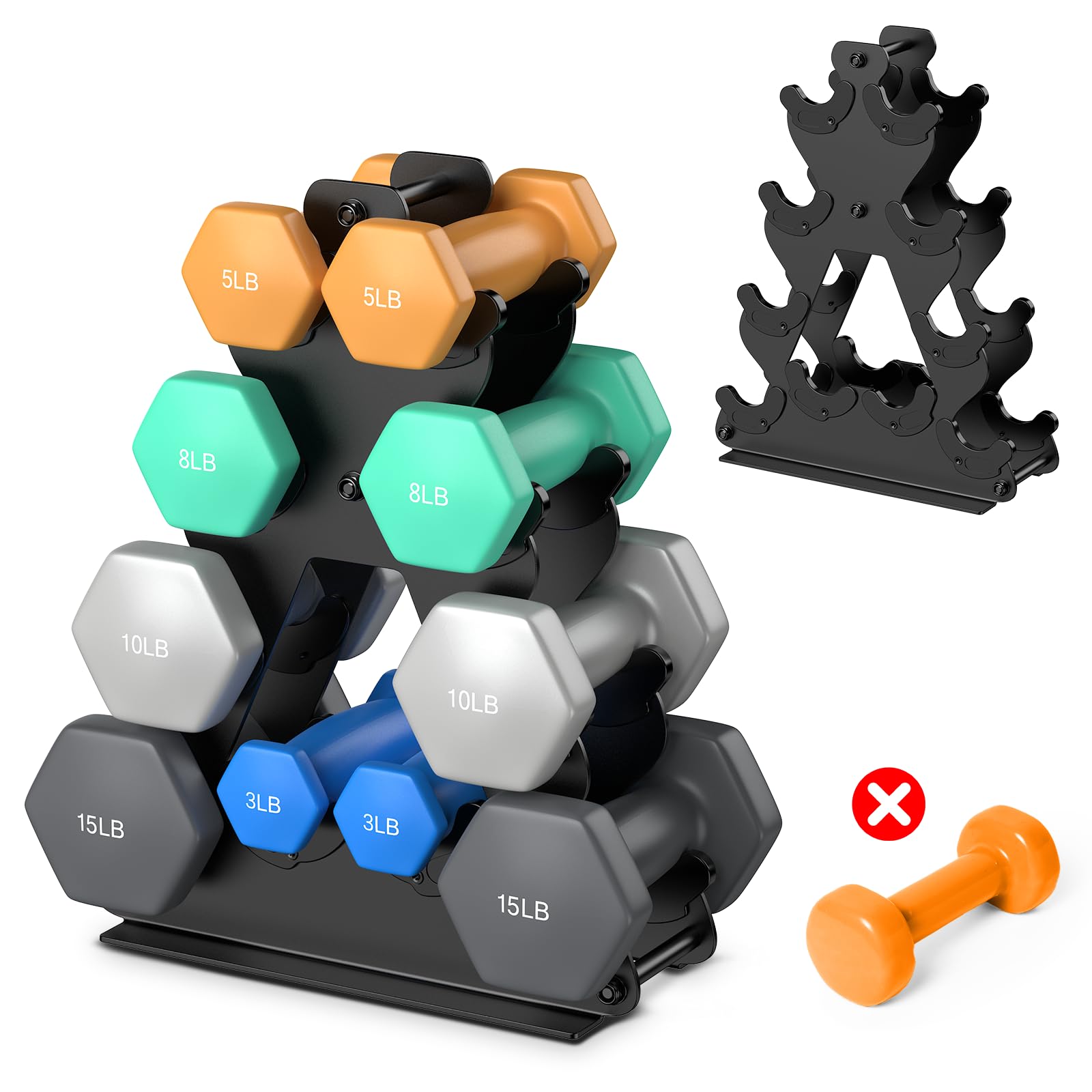 4-Tier Dumbbell Rack Stand Only | Space-Saving Weight Rack for Home Gym ...