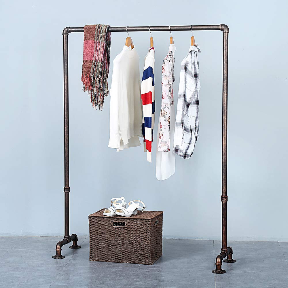 Industrial Retail Clothing Rack 59in,Vintage Standing Rolling Clothes ...