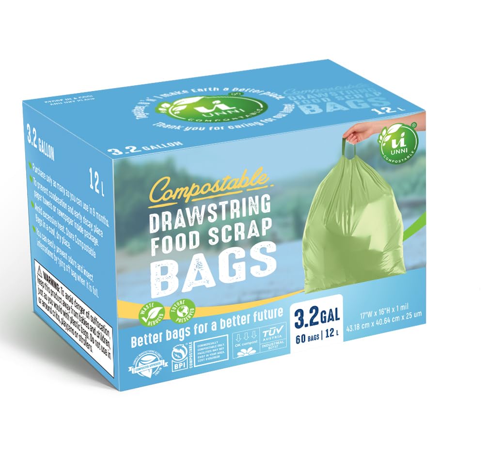Mua UNNI Compostable Drawstring Bags, 2.6-3.2 Gallon, 10-12 Liter, 60 ...