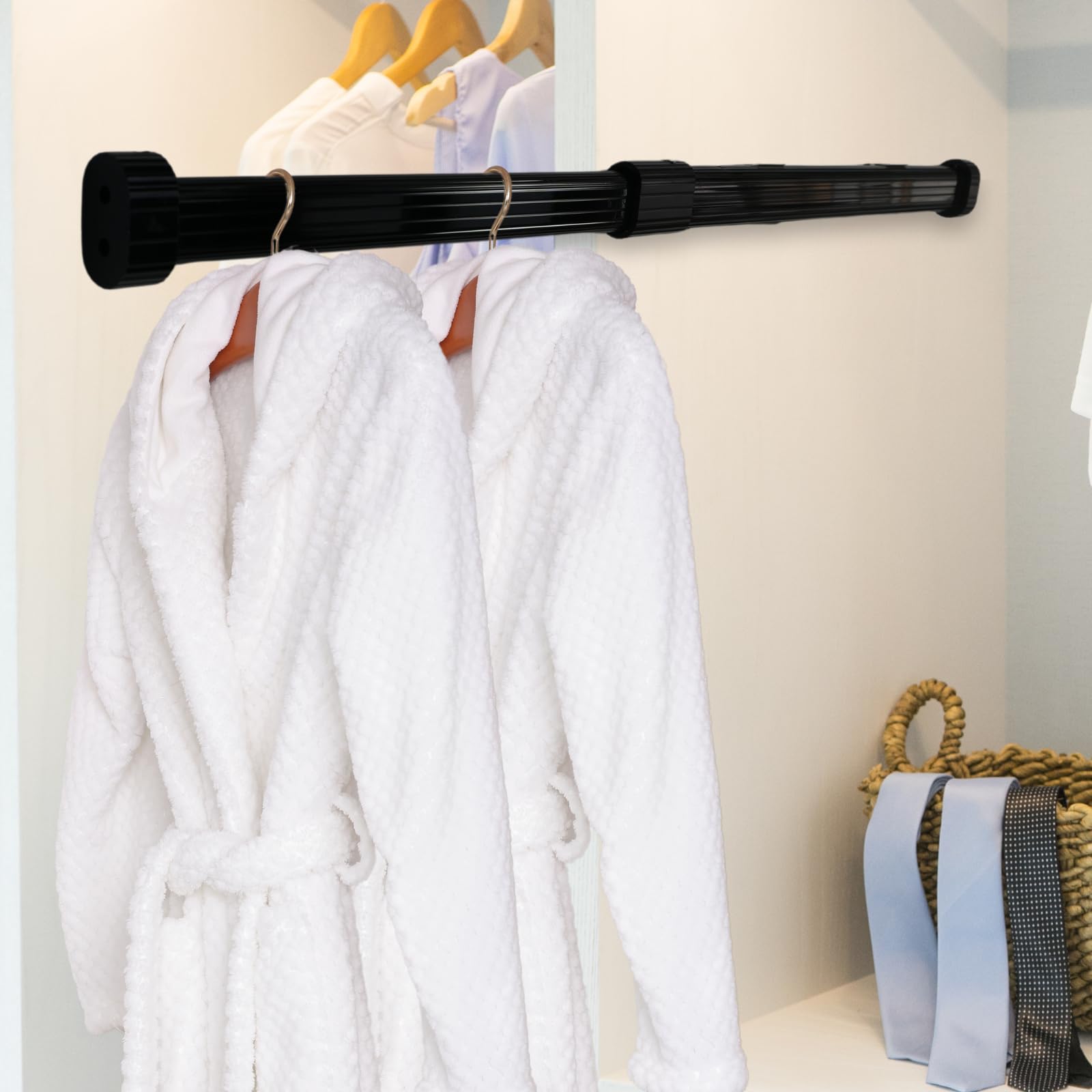 Beyeutao Black Closet Rod Pull Out Rod for Closets Hanging Valet Rod 16 ...