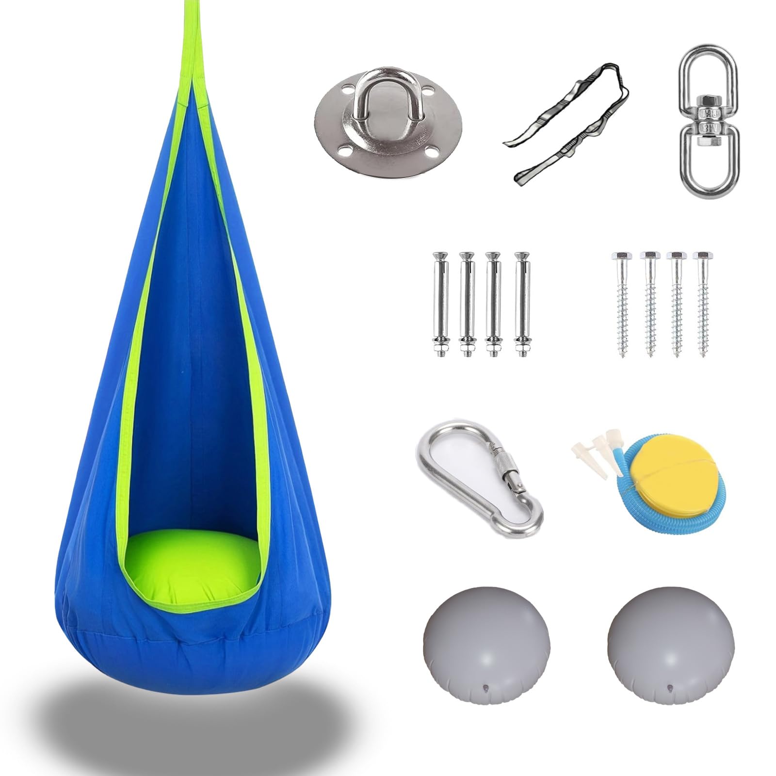 gkqlczyy Kids Pod Swing Seat,360° Smooth Swing Hammocks Chairs ...