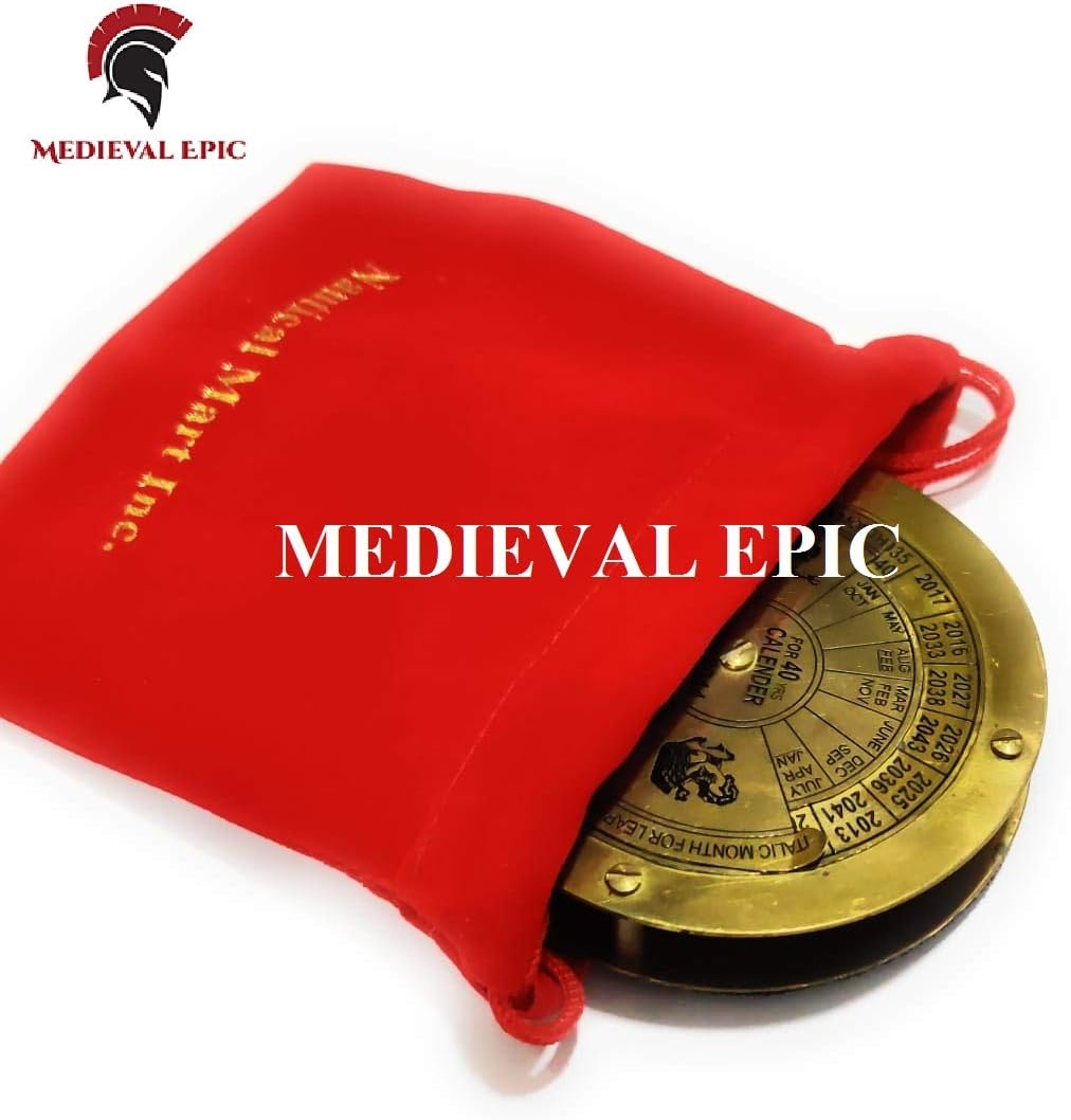 MEDIEVAL EPIC Brass Compass Nautical Magnifying Glass Vintage Calendar ...