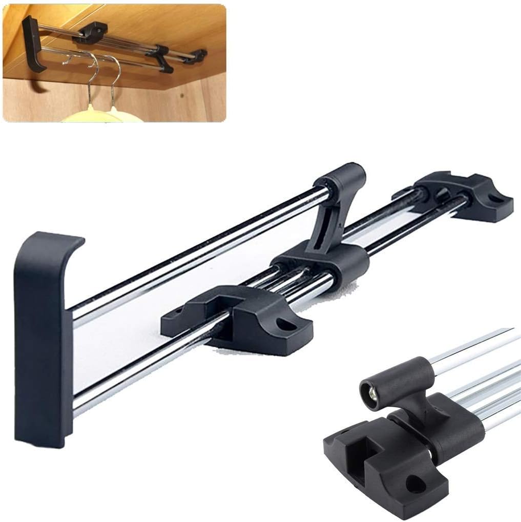 Wardrobe Hanger,Wardrobe Pull Out Clothes,Push-Pull MetalCoat Rod for ...