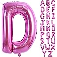 Amazon.com: TONIFUL 40 Inch Large Rose Red Letter D Balloons - Giant ...