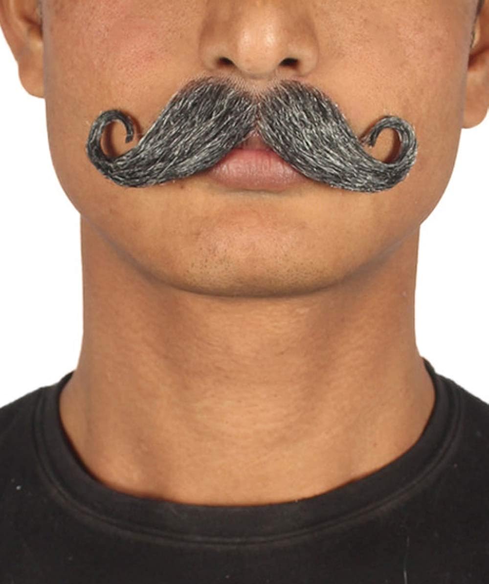 Amazon.com: HPO Men's Rollie Fingers Style Mustache Set Gray Cosplay ...