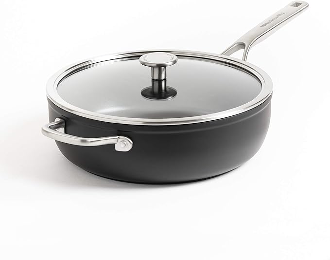 KitchenAid Pfanne Induktion, Schmorpfanne mit Edelstahlgriff und Deckel ...