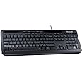 Amazon.com: Microsoft Wired Keyboard 600 (Black). Wired Keyboard for ...