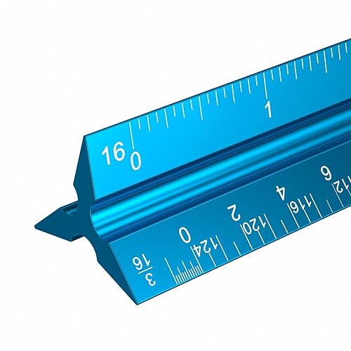 Rena Chris Architectural Scale Ruler: 12" Imperial Aluminum Alloy Metal ...