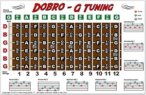 Amazon.com: Dobro G Tuning Resonator Guitar Fretboard Note & Rolls ...