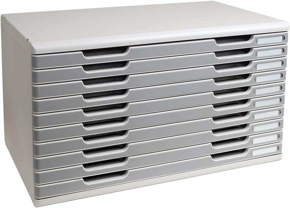 Exacompta Modulo A3 Office, 10 Drawers – Light Grey/Stone Grey - BigaMart