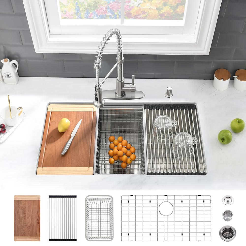 Mua 27 Inch Undermount Kitchen Sink Workstation-VASOYO 27x19 Inch ...