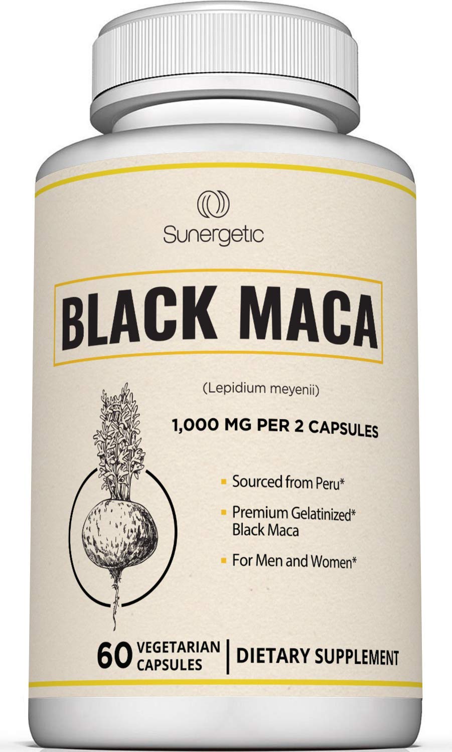 Premium Black Maca Capsules – 1,000mg of Black Maca Root per Serving ...